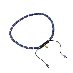 JAN LESLIE 18k Gold Lapis Lazuli Beaded Bracelet