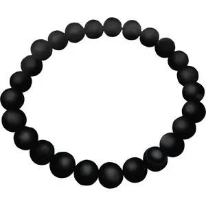JAN LESLIE 8mm Matte Onyx Beaded Stretch Bracelet - Black