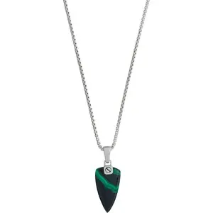 JAN LESLIE Azurite Malachite Arrow Pendant Sterling Silver Necklace - Blue/green