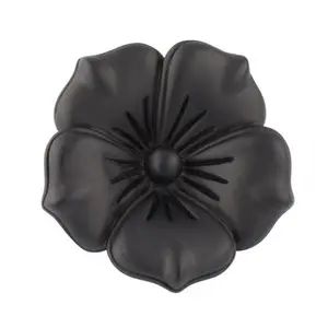 JAN LESLIE Matte Flower Lapel Pin - Black