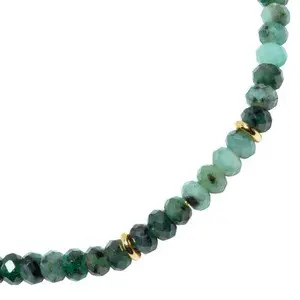 JAN LESLIE 18k Gold Gemstone Beaded Bracelet - Emerald