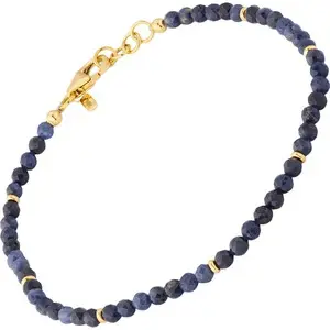 JAN LESLIE 18k Gold Gemstone Beaded Bracelet - Sapphire