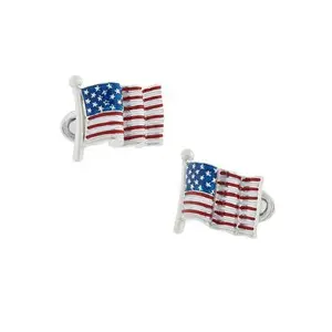 JAN LESLIE American Flag Sterling Cufflinks - Multi