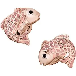 JAN LESLIE Koi Fish Mother Of Pearl Sterling Cufflinks - Rose Gold