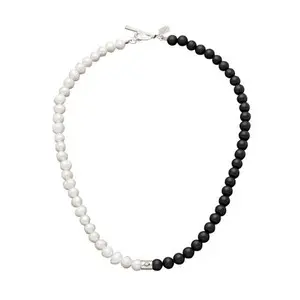 JAN LESLIE Diamond, Pearl, And Agate Necklace - Onyx