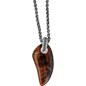 JAN LESLIE Gemstone Horn Pendant Necklace - Brown