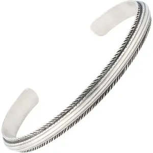 JAN LESLIE Sterling Feather Cuff Bracelet - Silver