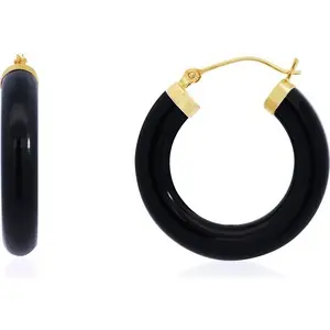 THE LOVERY FINE JEWELRY Gemstone Hoop Earrings - Onyx