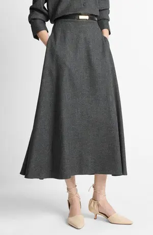 Vince Jaspe Midi A-line Skirt