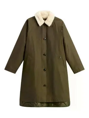 Woolrich Padded Coat With Faux-fur Collar - Green