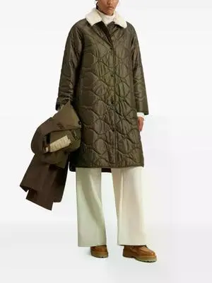 Woolrich Padded Coat With Faux-fur Collar - Green