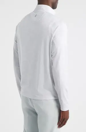 Johnnie-o Viktor Waffle Camo Print Quarter Zip Pullover - White