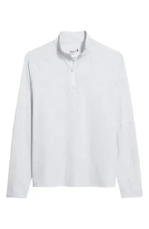 Johnnie-o Viktor Waffle Camo Print Quarter Zip Pullover - White