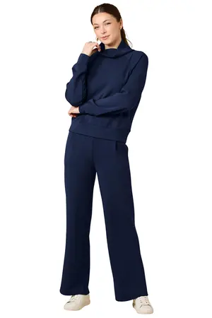SOFTIES Athleisure Mock Neck And Pleated Pant Set - Midnight