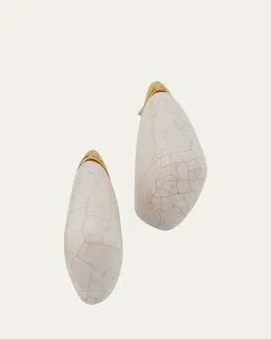 Bottega Veneta Fin Ceramic Earrings - Chalk