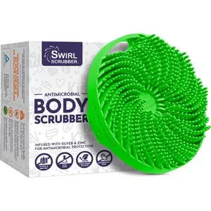 SWIRL SCRUBBER Antimicrobial Silicone Body Scrubber - Multicolored