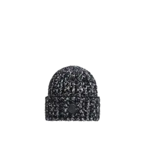 Moncler Wool And Cotton Blend Beanie - Black