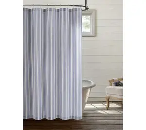THE FARMHOUSE BY RACHEL ASHWELL Ticking Stripe Hower Curtain - One-color