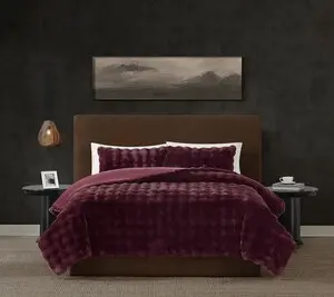 Frye Bubble Faux Fur Full/queen Comforter Set