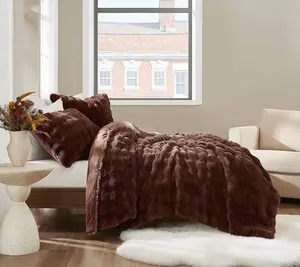 BROOKLYN LOOM Bubble Faux Fur King Comforter Set