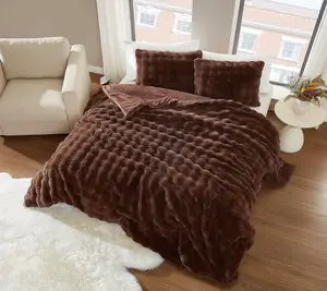 BROOKLYN LOOM Bubble Faux Fur King Comforter Set