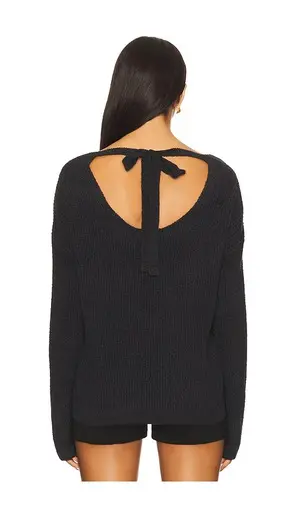 Barefoot Dreams Cozychic Lite Ribbed V Pullover With Back Tie