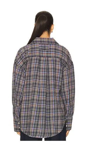 Free People Ashley Plaid Shirt - Blue Combo