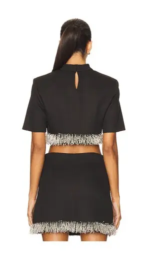 Simkhai Jalen Cropped Top With Embellished Hem