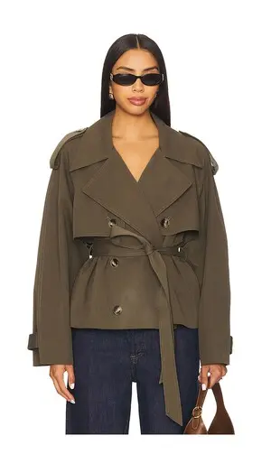 ELODIE THE LABEL Elodie Eleanor Cropped Trench Coat