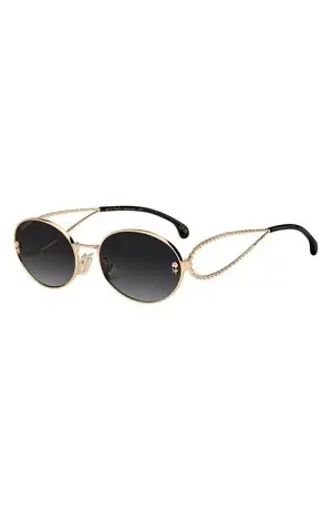 Etro 57mm Oval Sunglasses - Rose Gold/dark Grey Sf