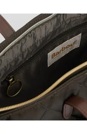 Barbour Quilted Nylon Tote - Olive