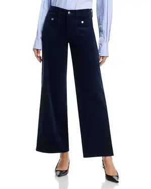 FRAME Le Slim Palazzo Mode High Rise Corduroy Jeans Navy