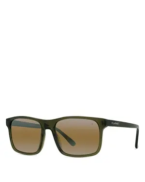 Vuarnet Belvedere 01 Rectangle Sunglasses, 57mm - Transparent Khaki/brown