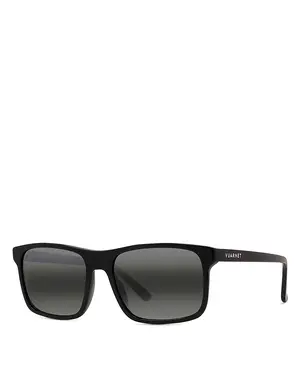 Vuarnet Belvedere 01 Rectangle Sunglasses, 57mm - Black/smoke