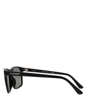 Vuarnet Belvedere 01 Rectangle Sunglasses, 57mm - Black/smoke
