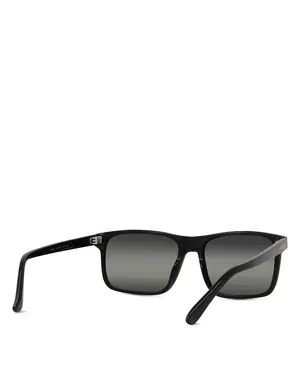 Vuarnet Belvedere 01 Rectangle Sunglasses, 57mm - Black/smoke