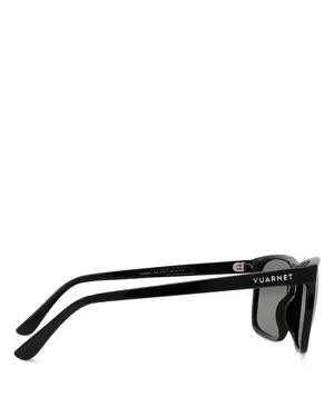 Vuarnet Belvedere 01 Rectangle Sunglasses, 57mm - Black/smoke
