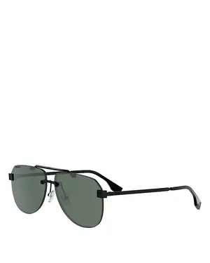 Fendi Sky Pilot Sunglasses - Black/solid Smoke Green