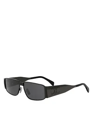 Celine Metal Triomphe Rectangle Sunglasses - Dark /olid Smoke