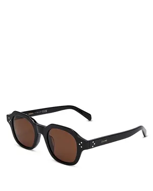 Celine 3 Dots Square Sunglasses, 48mm - Black/solid Brown