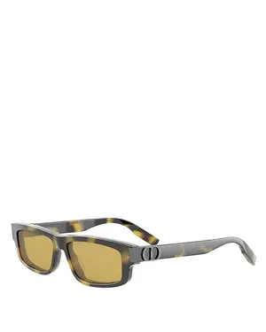 Dior Cd Icon S2i Rectangle Sunglasses, 55mm - Dark Havana/solid Yellow
