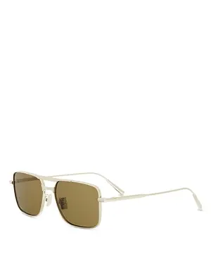 Dior Rectangle Sunglasses 54mm - Light Gold/solid Nicotine