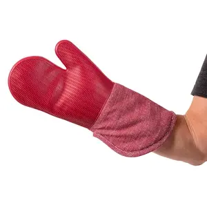 KAF HOME Silicone Oven Mitt - Red