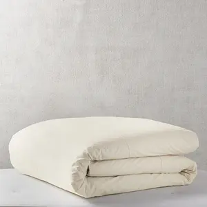 HUDSON PARK COLLECTION Italian Percale Solid Duvet Cover, Full Queen Exclusive - Beige
