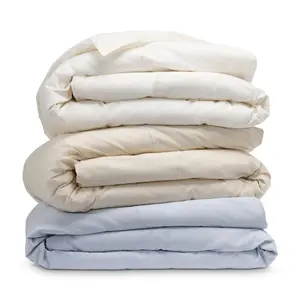 HUDSON PARK COLLECTION Italian Percale Solid Duvet Cover, Full Queen Exclusive - Beige