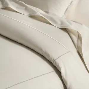 HUDSON PARK COLLECTION Italian Percale Solid Duvet Cover, King Exclusive - Beige