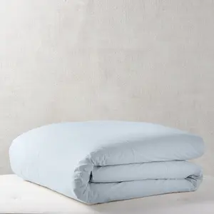 HUDSON PARK COLLECTION Italian Percale Solid Duvet Cover, Twin Exclusive - Cloud