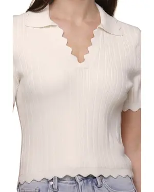 Bagatelle Ribbed Scalloped Edge Top