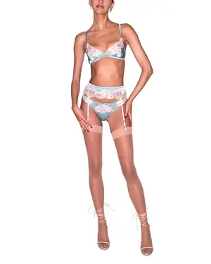 FLEUR DU MAL Juliet Lace Demi Bra - Frosted Mint