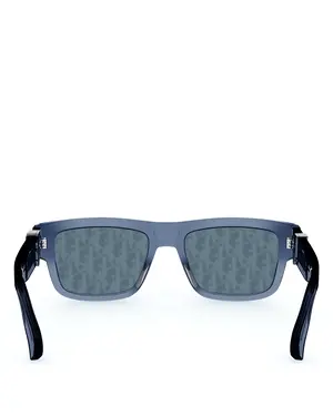 Dior Oblique S3i 52mm Rectangle Sunglasses - Light Blue/smoke